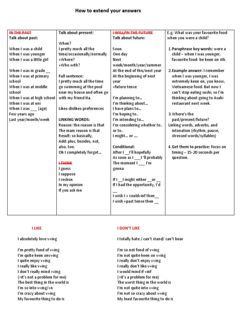Extending Answers: A Guide to Providing More Detailed Responses | PDF ...