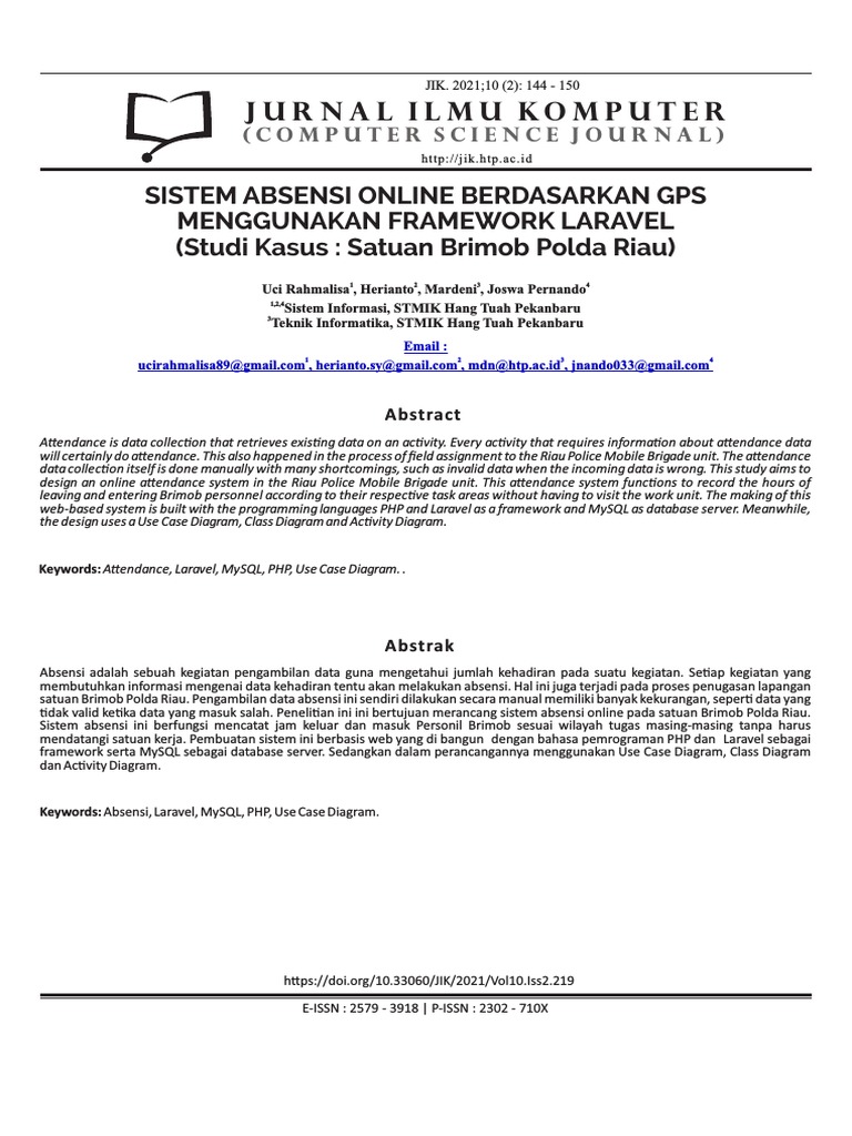 Jurnal Ilmu Komputer | PDF