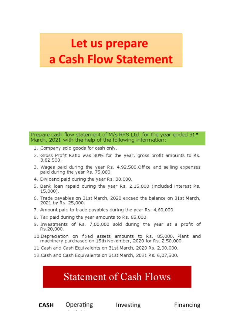 How To Prepare A Cash Flow Statement | PDF | Cash Flow Statement | Dividend