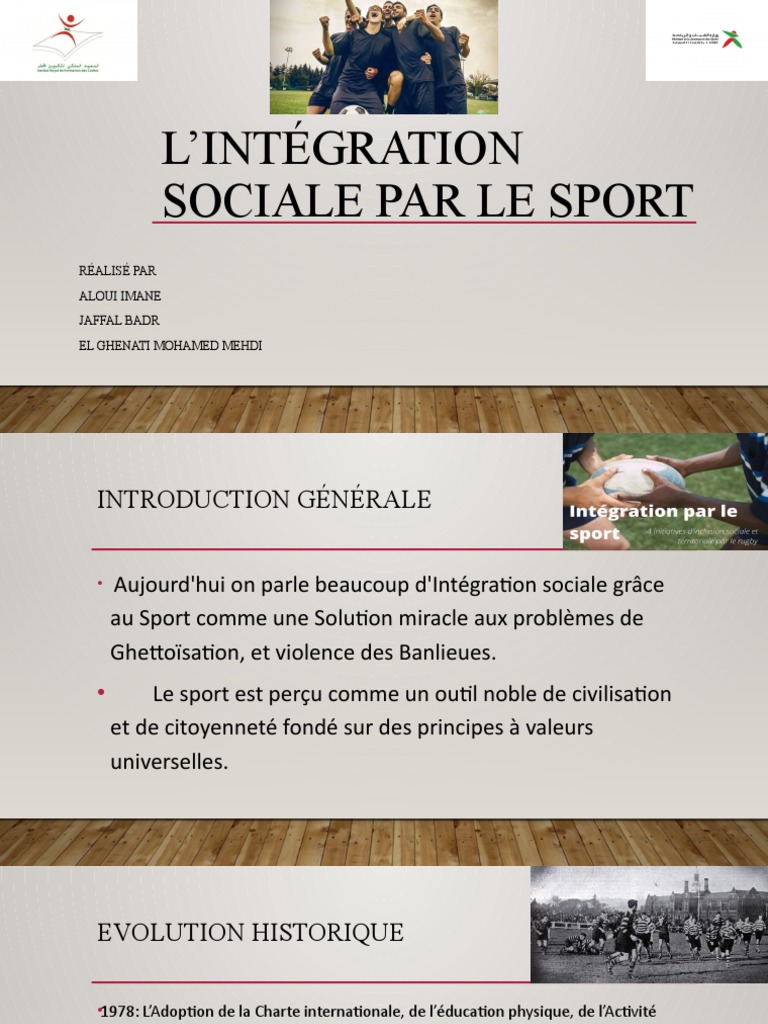 Intégration Par Le Sport Modifie | PDF | Intégration (sociologie) | Des ...
