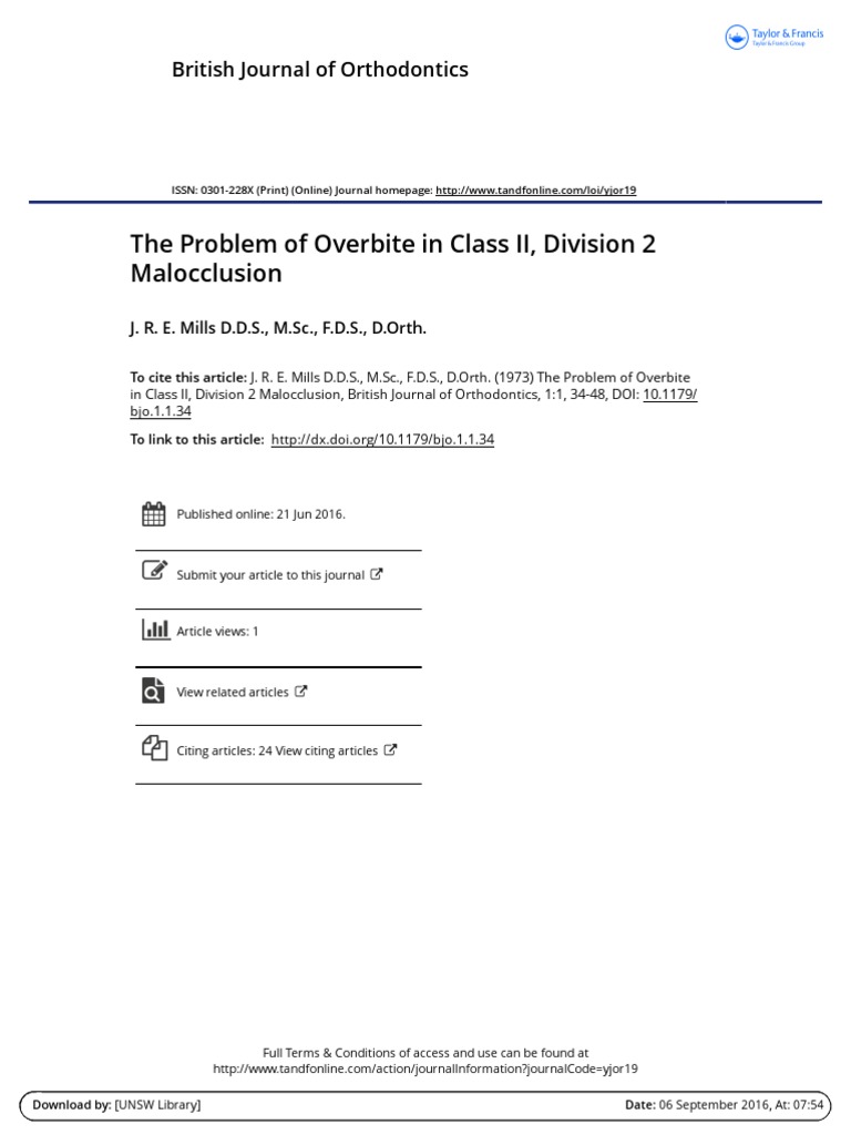The Problem of Overbite in Class II, Division 2 | PDF | Dental Anatomy ...