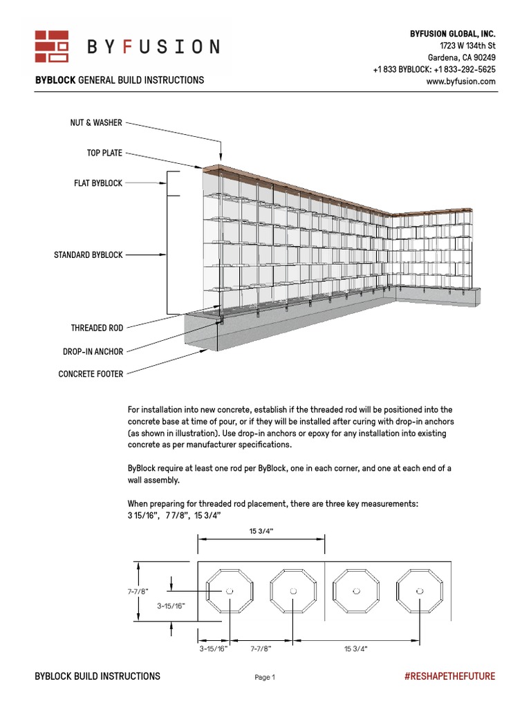 ByBlock Construction Guide | PDF | Concrete | Nut (Hardware)