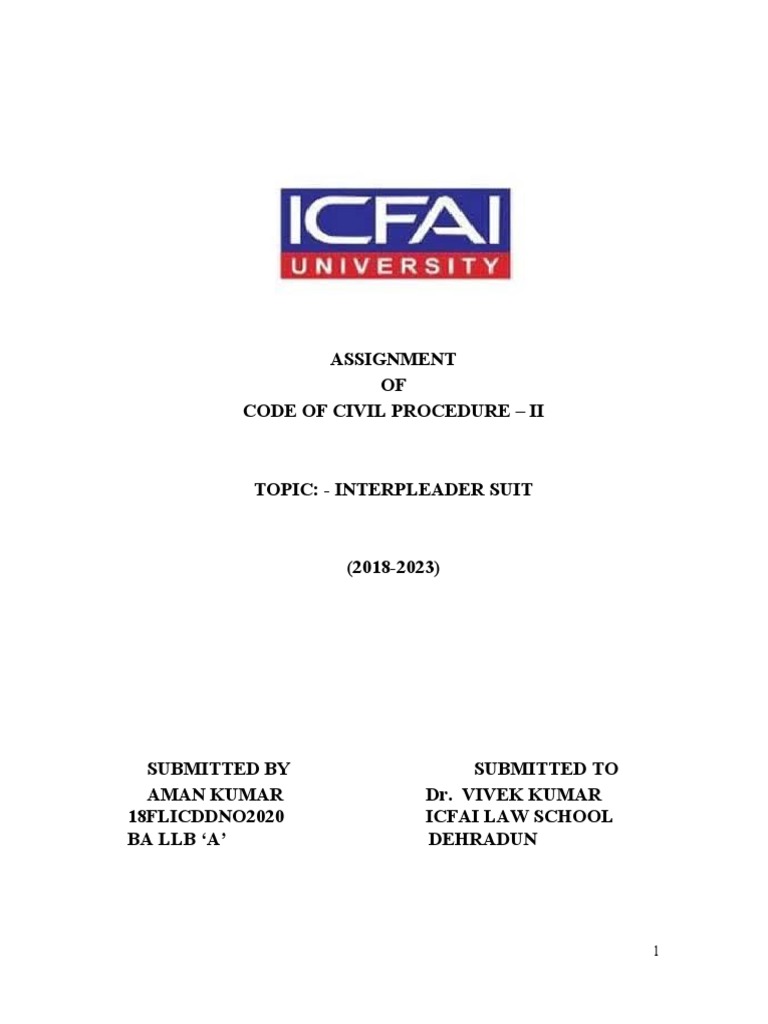 Cpc Assignment 1 Pdf Lawsuit Legal Remedy