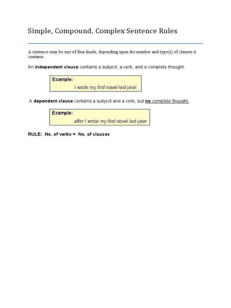 Types of Sentences (Notes) | PDF