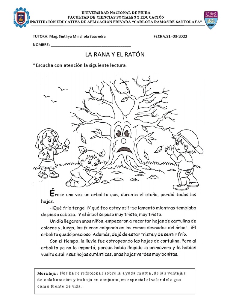 U1-Tarea N °3 - Comprensión Lectora - El Árbol Sin Hojas. | PDF