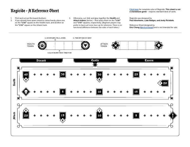 Regicide Reference Sheet | PDF