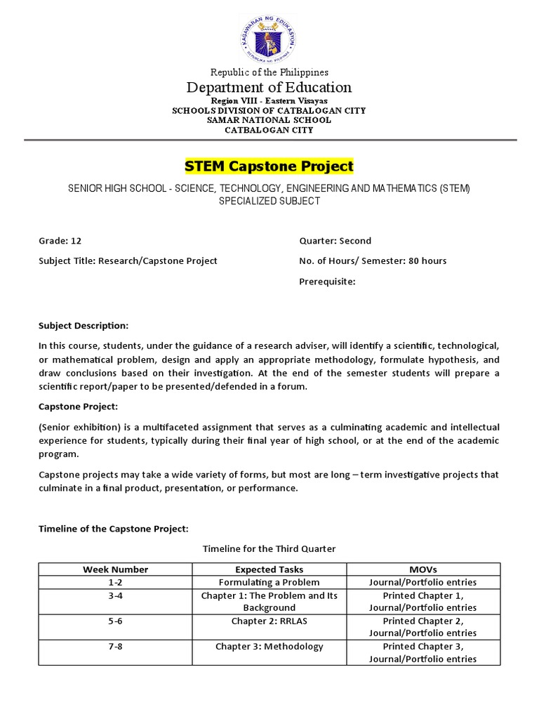 Department of Education: STEM Capstone Project | Download Free PDF ...
