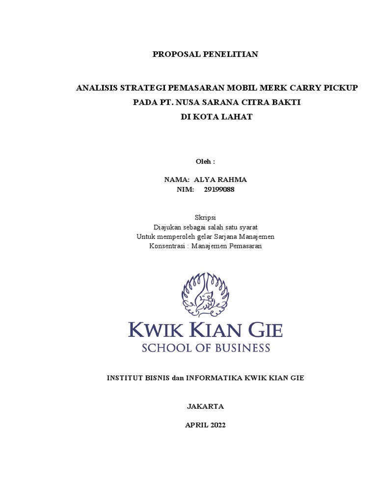 Alya Proposal | PDF | Bisnis | Teknologi & Rekayasa