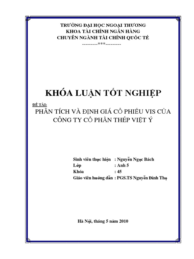 (123doc) - Khoa-Luan-Tot-Nghiep-Phan-Tich-Va-Dinh-Gia-Co-Phieu-Vis-Cua-Cong-Ty-Co-Phan-Thep-Viet ...