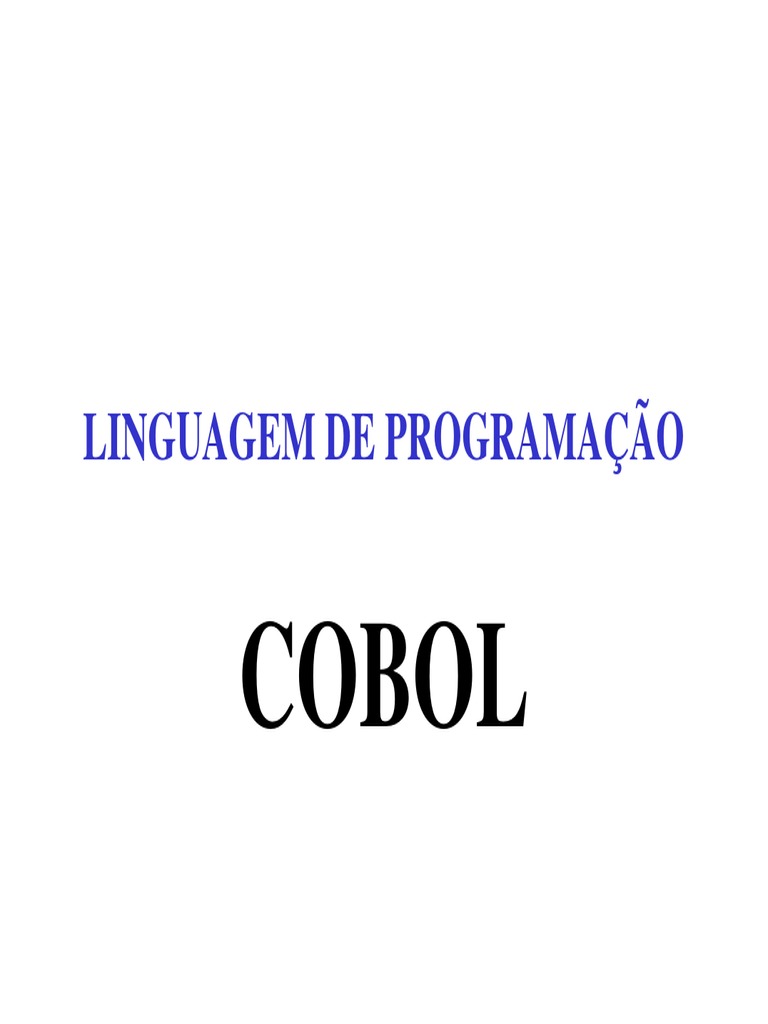 Linguagem de Programação COBOL | PDF | Algoritmos | Linguagem de ...