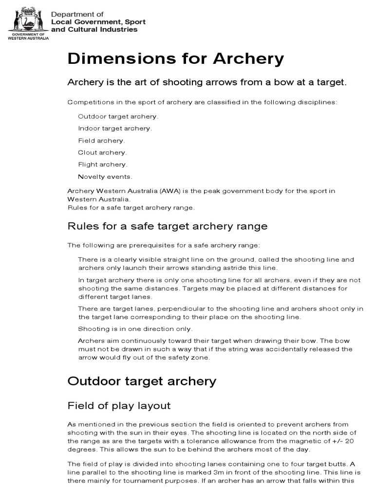 Dimensions For Archery | PDF | Archery | Projectile Weapons
