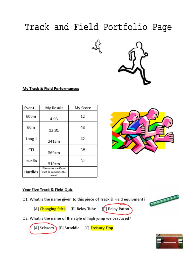 Track & Field Performance Quiz Guide | PDF | Track And Field | Hobbies