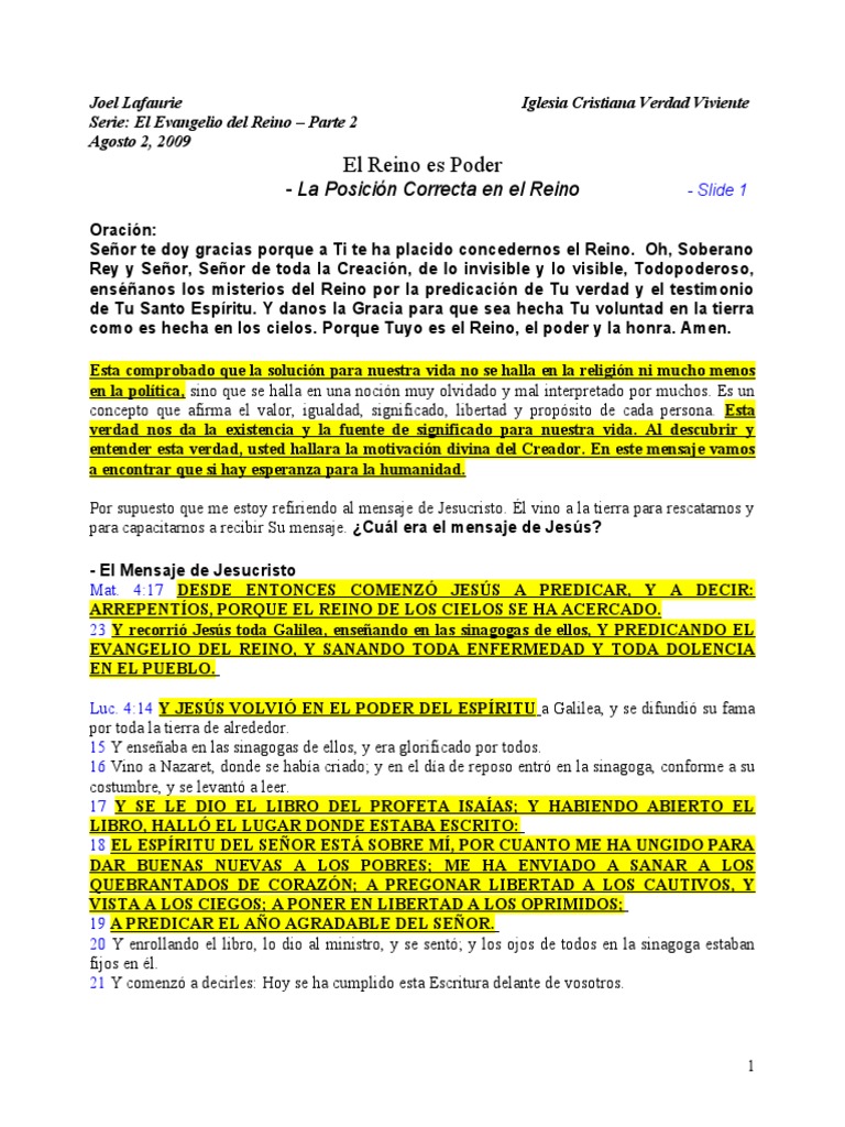 2 Un Evangelio de Poder (Posición) | PDF | Abrahán | Jesús