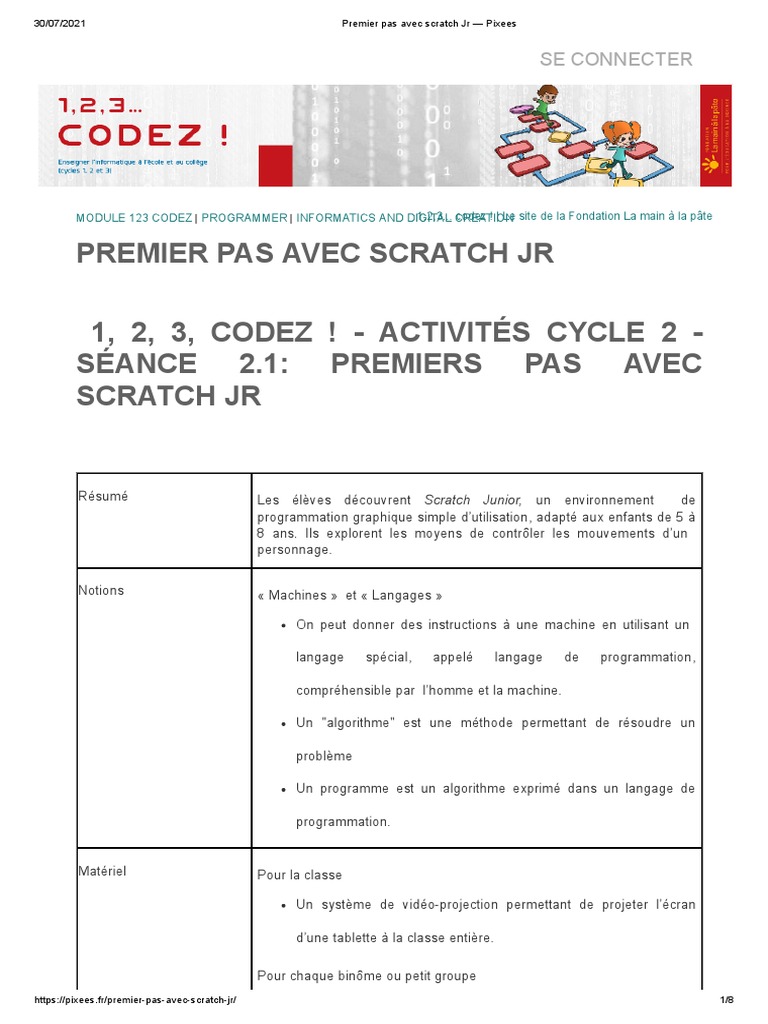 Premiers pas avec Scratch Junior | PDF | Programmation informatique ...