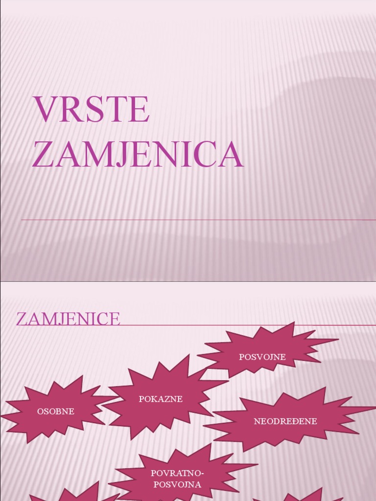 Zamjenice - Prezentacija | PDF