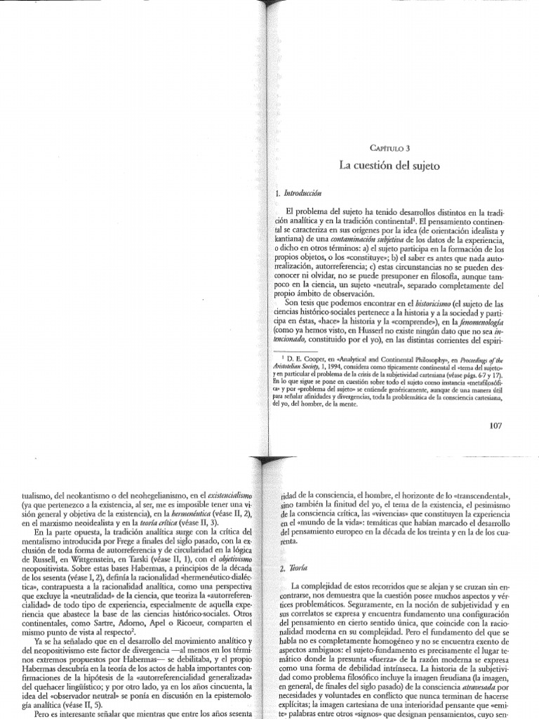 Cap 3 La Cuestion Del Sujeto Roger Sepulveda - 5 Semestre | PDF