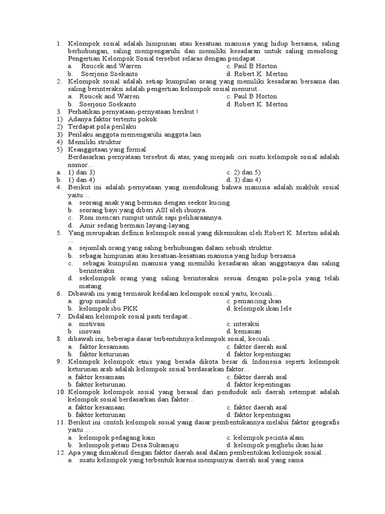 Soal Sosiologi Hapsah | PDF | Politik | Sejarah