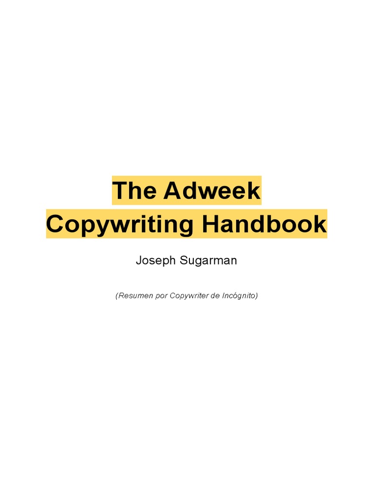 The Adweek Copywriting Handbook Resumen Por Copywriter de Incognito ...