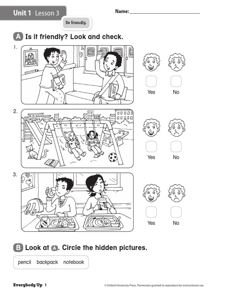 Unit 1 Lesson 3: Is It Friendly? Look and Check | PDF