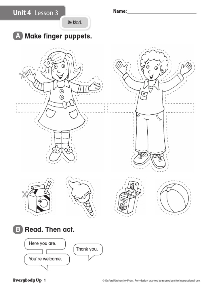 Unit 4 Lesson 3: Make Finger Puppets | PDF