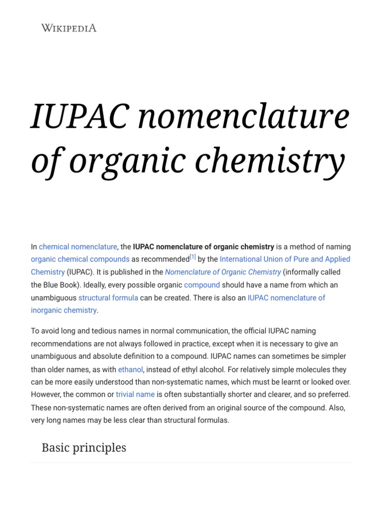 IUPAC Nomenclature of Organic Chemistry - Wikipedia | PDF | Amine ...