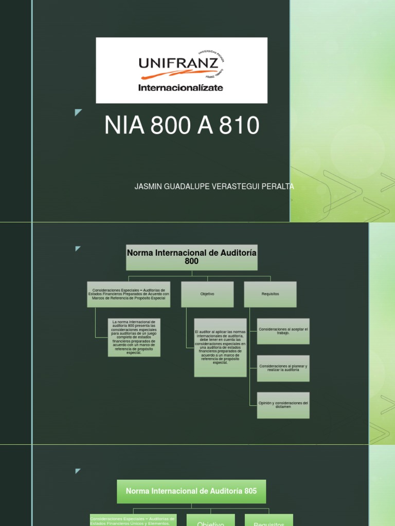 Nia 800 A 810 | PDF | Auditoría | Contralor
