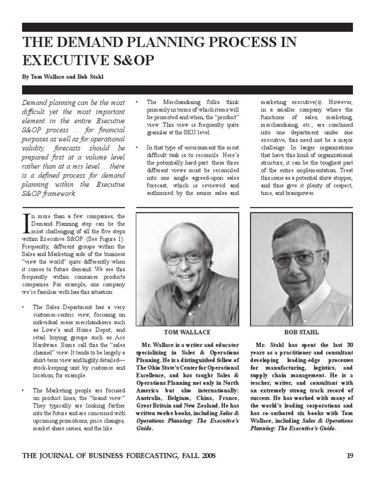 # (Article) The Demand Planning Process in Executive S&op (2008) | PDF ...