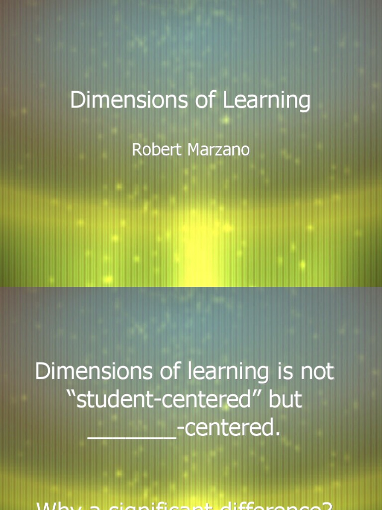 Understanding Dimensions of Learning | PDF | Knowledge | Learning