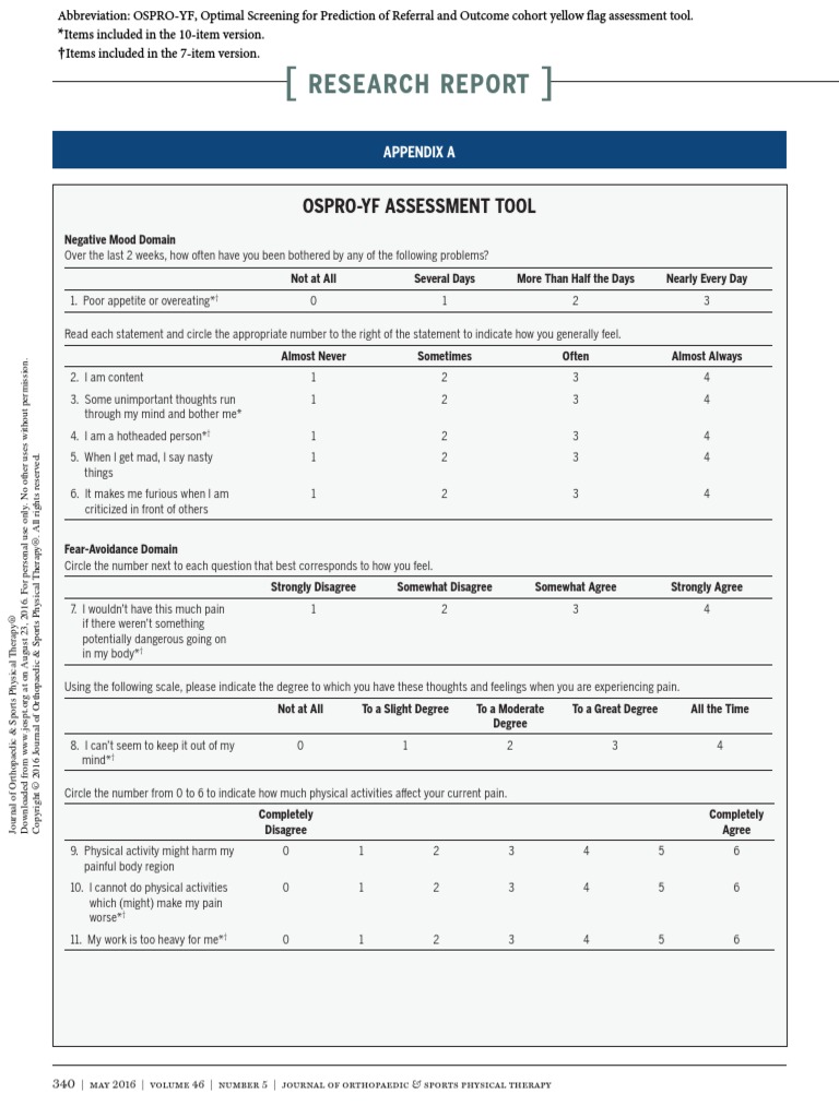 Research: Ospro-Yf Assessment Tool | PDF | Behavioural Sciences ...