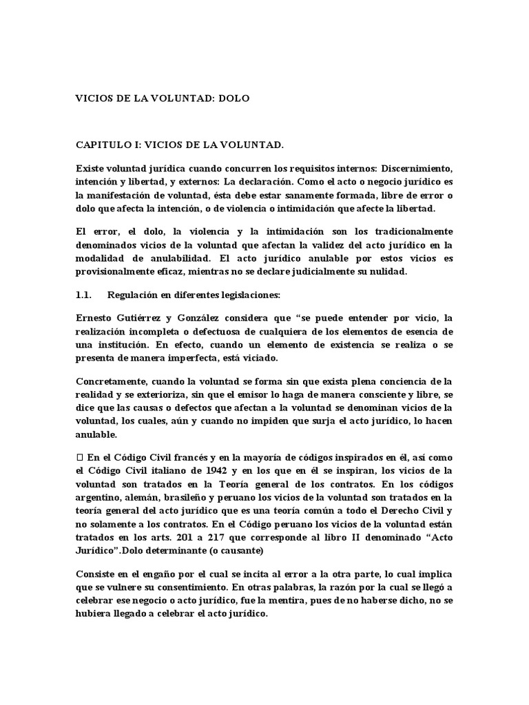 Vicios de La Voluntad | PDF | Intención (Derecho Penal) | Justicia