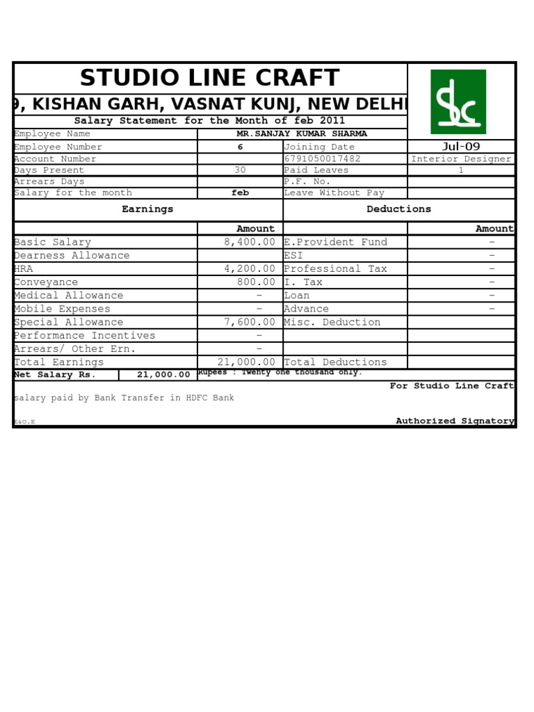 February 2011 Salary Statement | PDF | Finance & Money Management