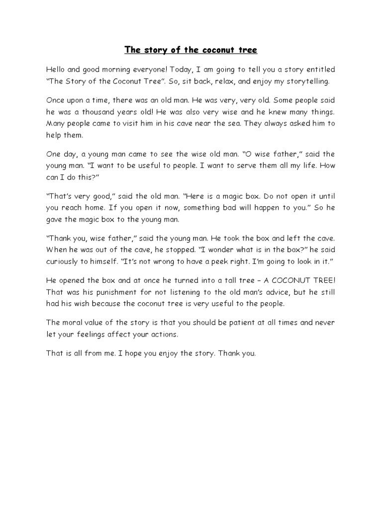 The Story of The Coconut Tree | PDF