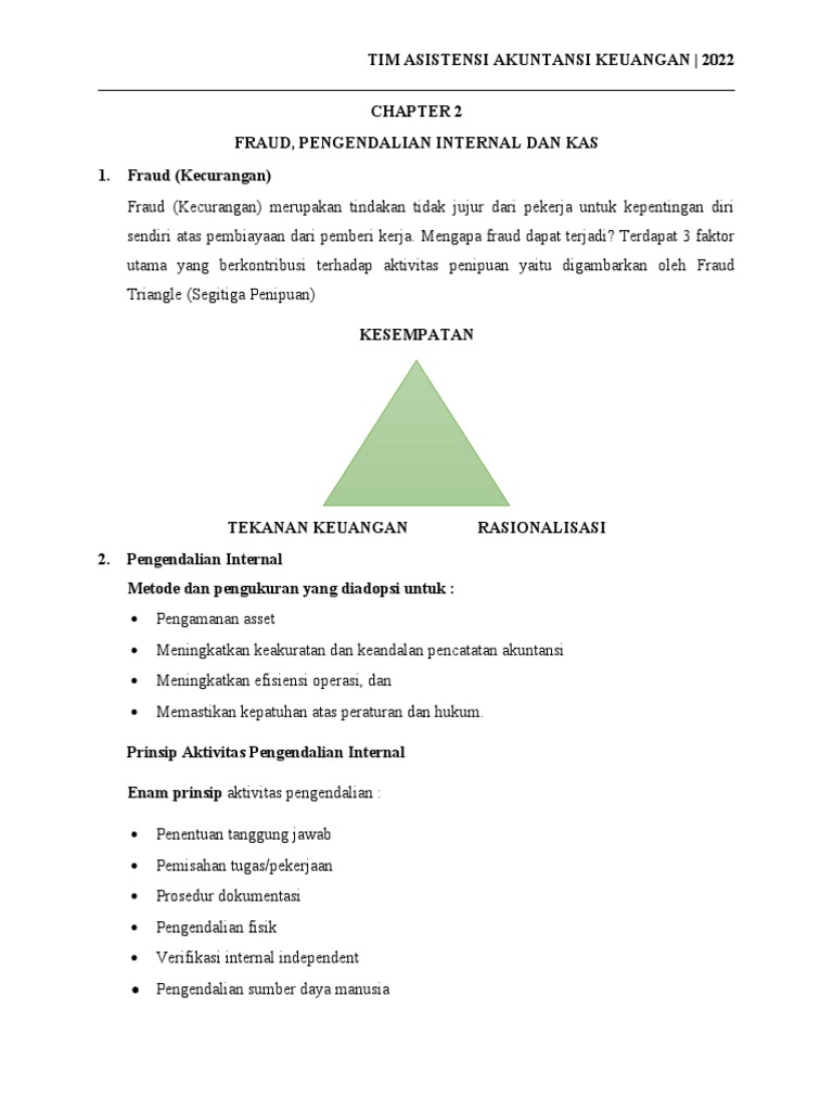 Modul Chapter 2 - Fraud, Pengendalian Internal Dan Kas | PDF
