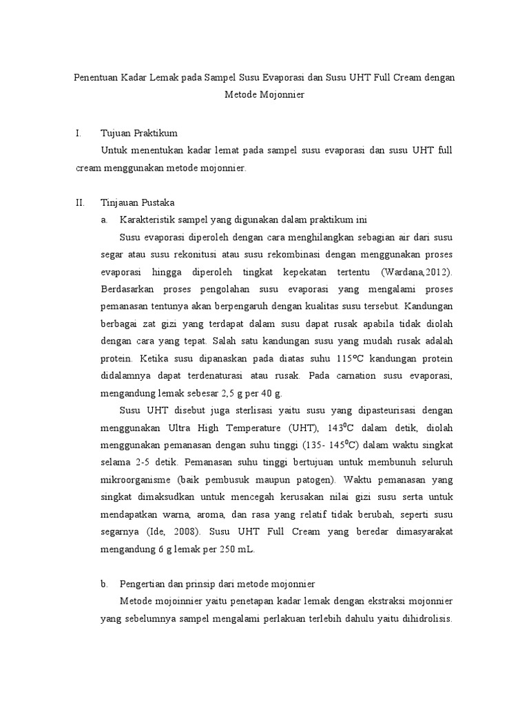 Lipid Metode Mojonnier | PDF