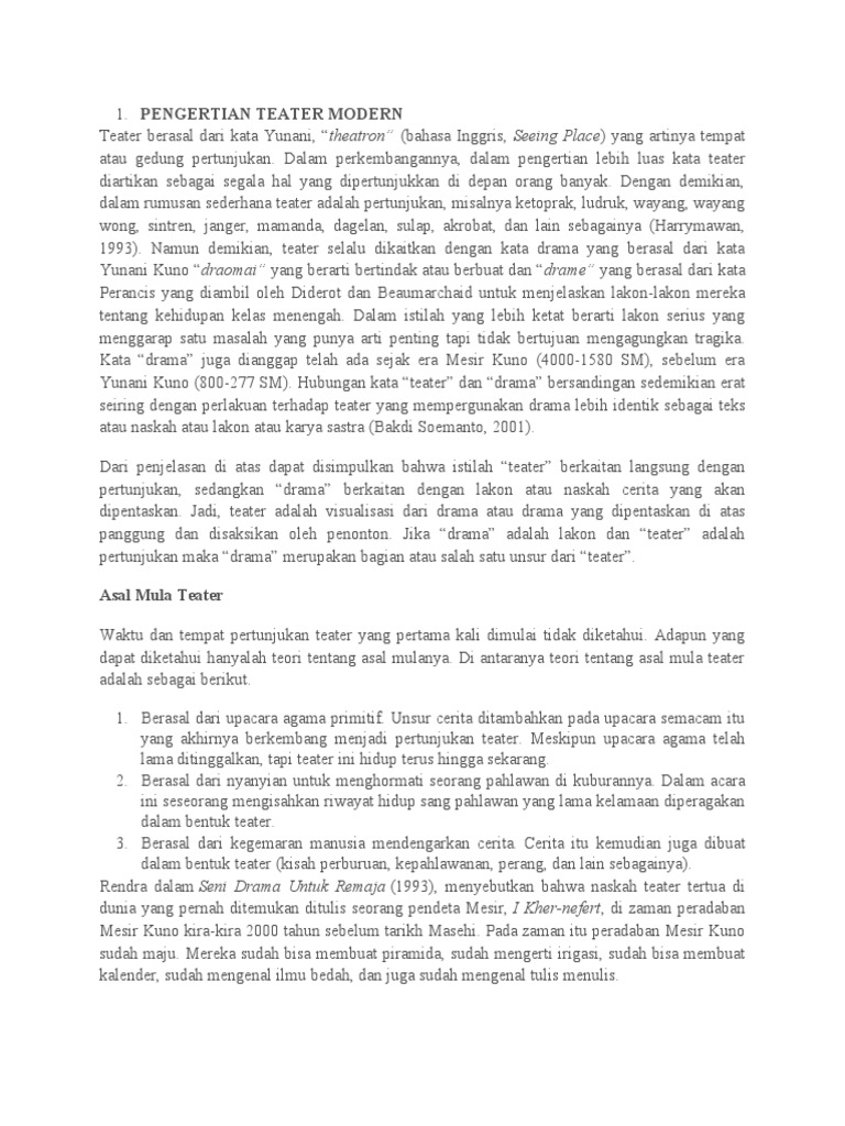 Pengertian Teater Modern | PDF