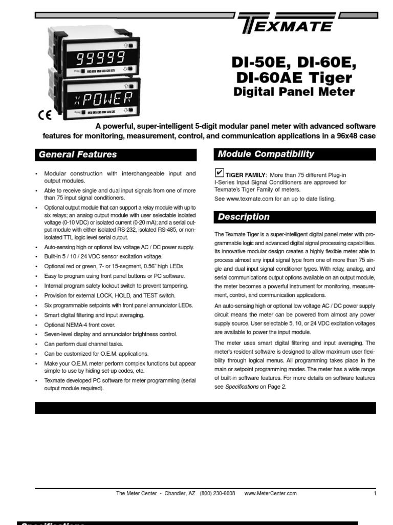 Advanced Digital Panel Meter Features | PDF | Power Supply | Electrical ...