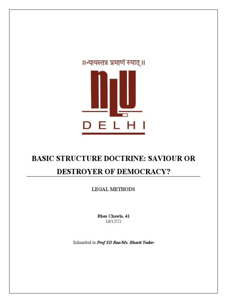 41 BALLB21, Rhea Chawla, Legal Methods Project | PDF | Supreme Court Of ...