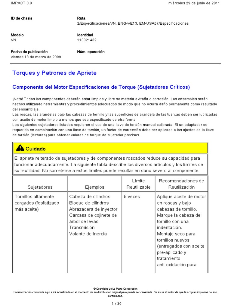 Torques y Patrones D Apriete D 13 | PDF | Tornillo | Arandela (Hardware)