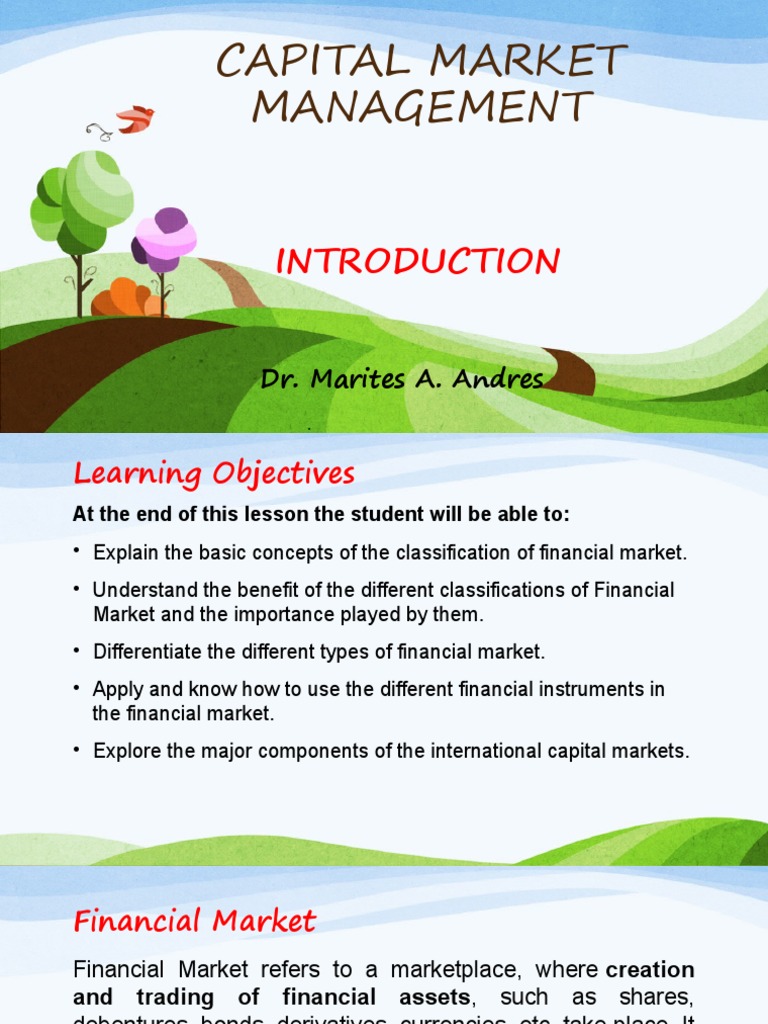 Capital Market Management: Dr. Marites A. Andres | PDF | Financial ...