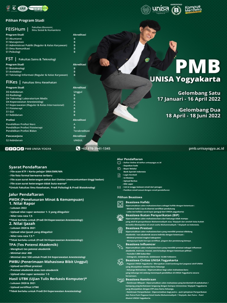 Flyer PMB UNISA Yogyakarta | PDF