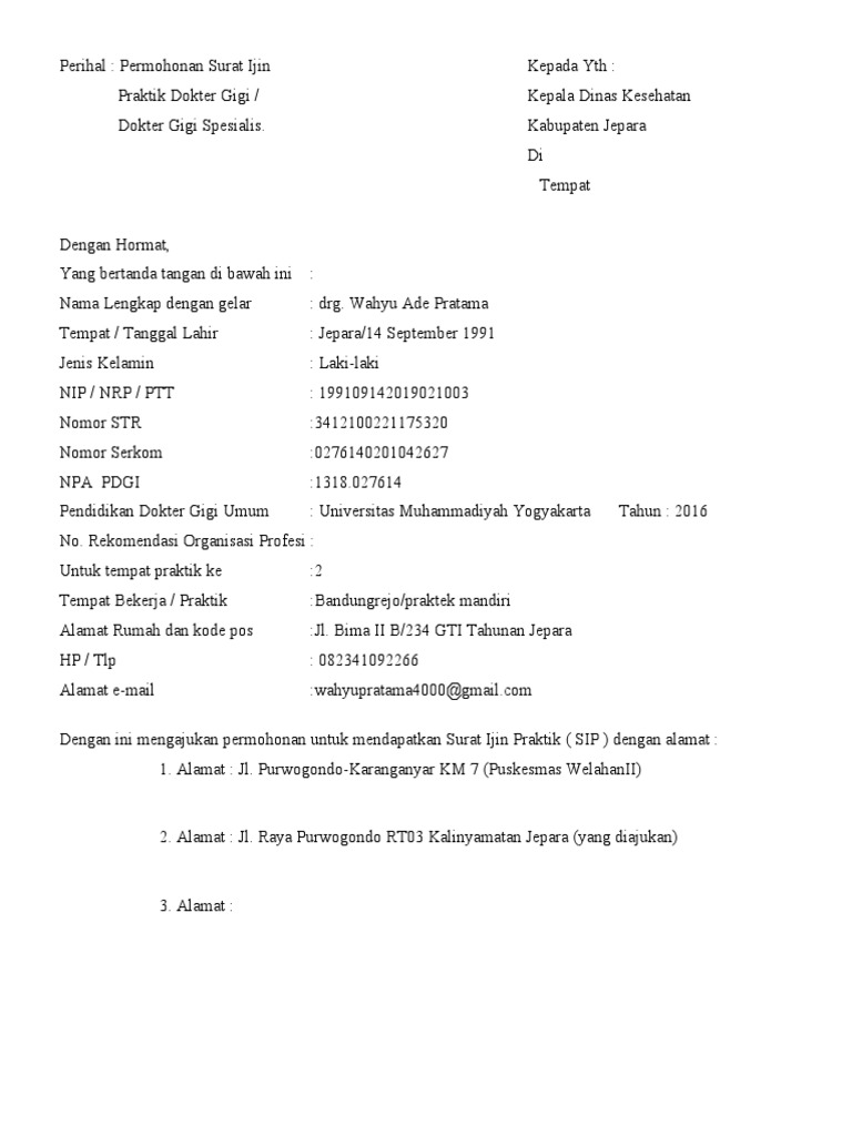 File Borang Pengajuan Dan Revisi SIP | PDF
