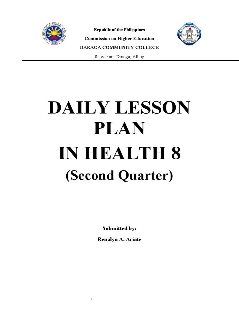 Daily Lesson Plan in Health 8: (Second Quarter) | PDF | Learning ...
