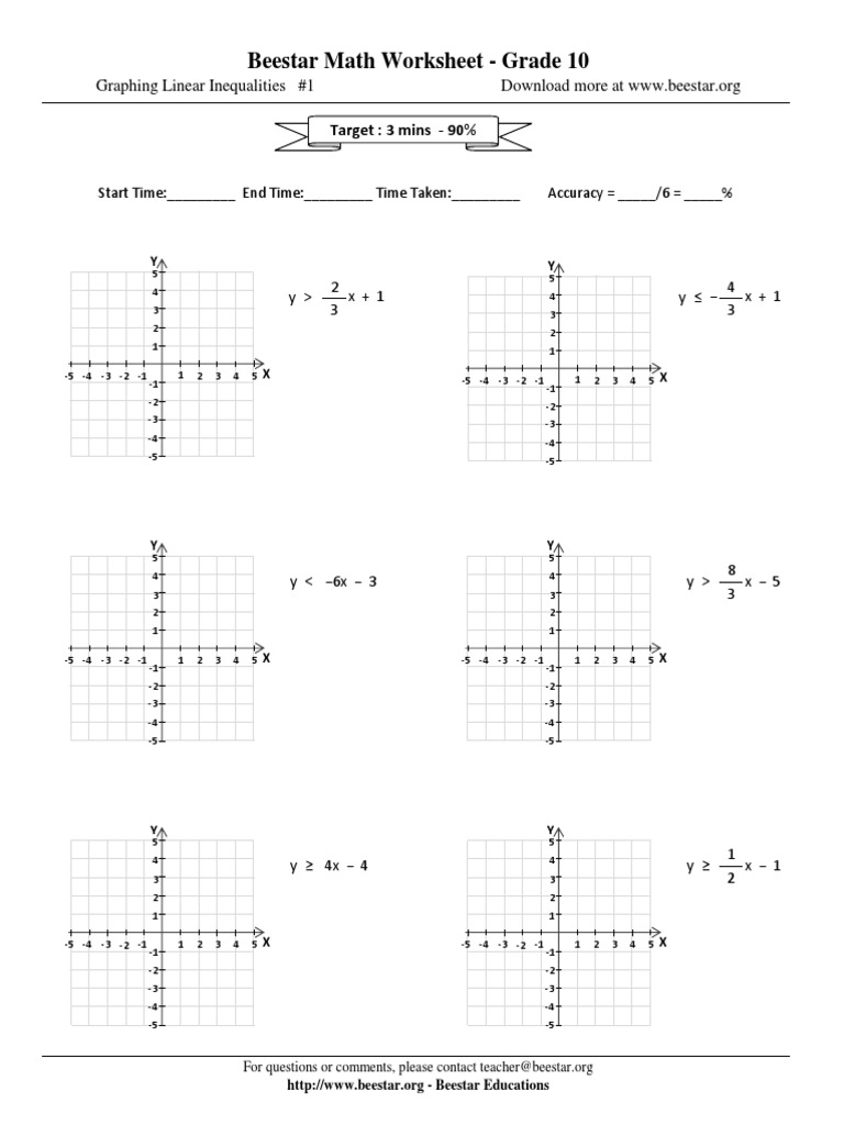Beestar Math Worksheet - Grade 10: Target: 3 Mins - 90% | PDF ...