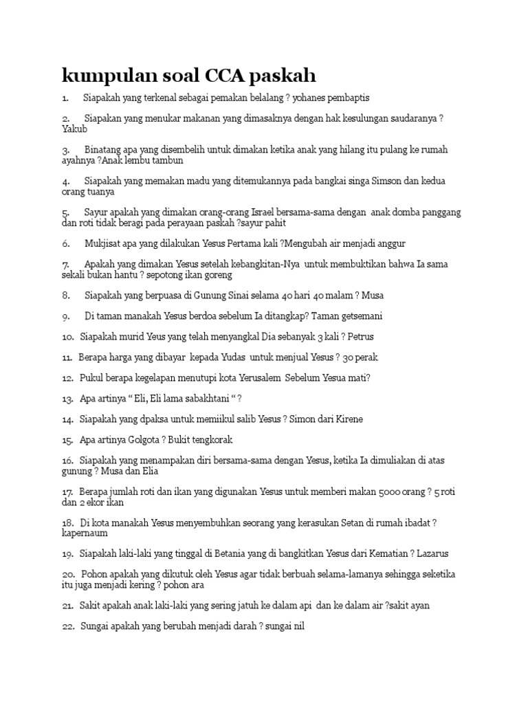 Soal Cca Alkitab | PDF