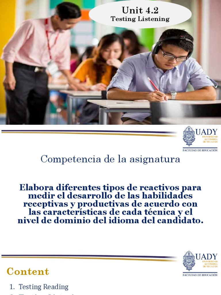 Unit 4.2. Testing Listening | PDF | Stress (Linguistics) | Information