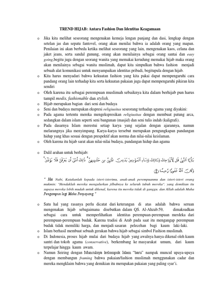 Trend Hijab | PDF | Agama & Spiritualitas | Gaya Hidup