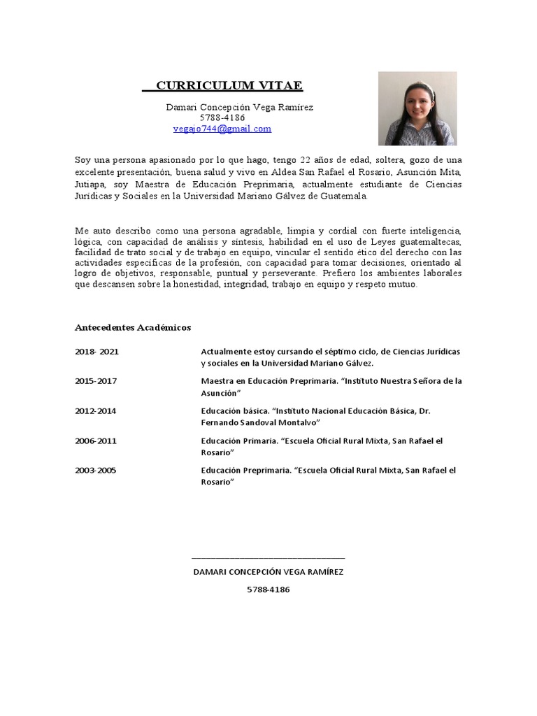 CURRICULUM VITAE Damari | PDF | Salud y bienestar