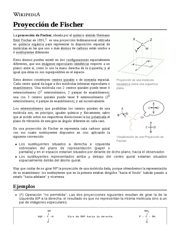 Proyección de Fischer | PDF | Chiralidad (Química) | Estereoquímica
