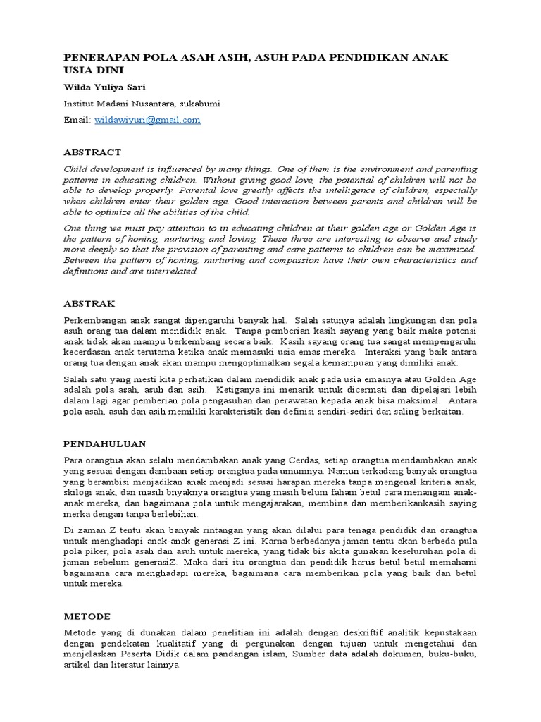 Wilda Piaud3 Penerapan Pola Asah Asih | PDF