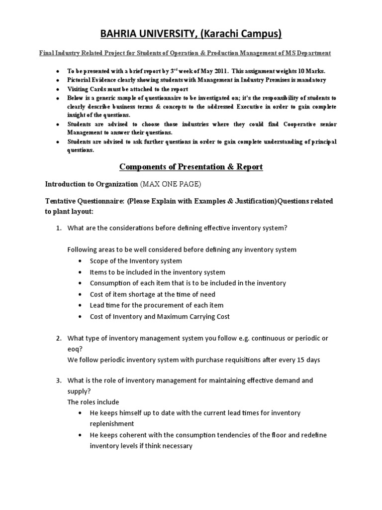 Opm Inventory Questionnaire Faddy | PDF | Inventory | Cognition